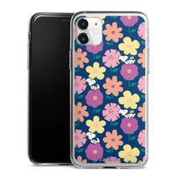 DeinDesign iPhone 11 Handy Slim Case Silikon Handyh&uuml;lle transparent H&uuml;lle extra d&uuml;nn Snoopy Flowers Muster Silikon Slim Case