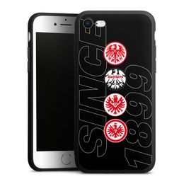 DeinDesign iPhone SE (2020) Handy Premium Silikon H&uuml;lle Handyh&uuml;lle schwarz Case Eagle Eintracht Frankfurt Logo Silikon Premium Case