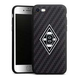 DeinDesign iPhone SE (2020) Handy Premium Silikon H&uuml;lle Handyh&uuml;lle schwarz Case Gladbach Carbon Borussia M&ouml;nchengladbach Silikon Premium Case