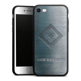 DeinDesign iPhone SE (2022) Handy Premium Silikon H&uuml;lle Handyh&uuml;lle schwarz Case Hsv Metallic Look Hamburger Sv Silikon Premium Case