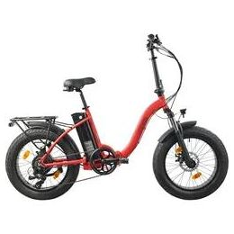 E-Bike Llobe "Elektro Faltrad 20" Terrain rot" Gr. 43, rot, E-Bikes, 43cm, 20 Zoll (50,80cm)