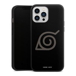 DeinDesign iPhone 13 Pro Max Handy Premium Silikon H&uuml;lle Handyh&uuml;lle schwarz Case Naruto Shippuden Konoha Logo Silikon Premium Case