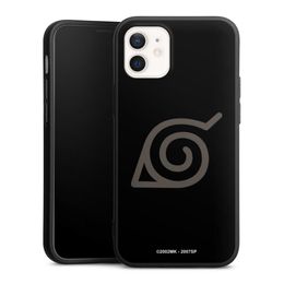 DeinDesign iPhone 12 mini Handy Premium Silikon H&uuml;lle Handyh&uuml;lle schwarz Case Naruto Shippuden Konoha Logo Silikon Premium Case