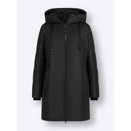 WITT Damen Stark w&auml;rmende Longjacke mit Steppmuster, schwarz, Gr&ouml;&szlig;e 52