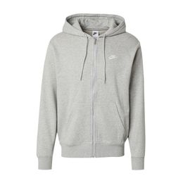 Nike Sportswear Sweatjacke 'Club Fleece' Herren Gr&ouml;&szlig;e XL graumeliert / wei&szlig;