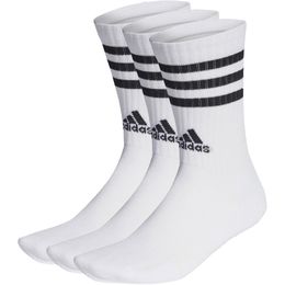 adidas Performance Sportsocken '3-Stripes Cushioned Crew 3 Pairs' Herren Gr&ouml;&szlig;e 31/33 schwarz / wei&szlig;