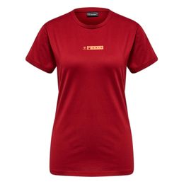 Hummel Performance Shirt 'Offgrid' female size XL Light orange / Carmine red