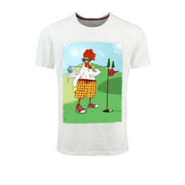 Key Largo T-Shirt 'Golfing Chicken' Herren Gr&ouml;&szlig;e XL gelb / gr&uuml;n / rot / wei&szlig;