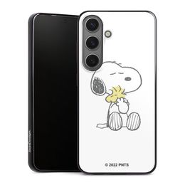 DeinDesign Galaxy S25 Handy Slim Case extra d&uuml;nn Silikon Handyh&uuml;lle schwarz H&uuml;lle Snoopy Love Peanuts Silikon Slim Case