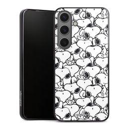 DeinDesign Galaxy S25 Handy Slim Case extra d&uuml;nn Silikon Handyh&uuml;lle schwarz H&uuml;lle Peanuts Snoopy Muster Silikon Slim Case