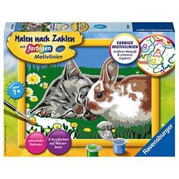 Ravensburger Malen-nach-Zahlen Kätzchen und Häschen mehrfarbig