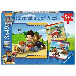 Ravensburger PAW Patrol Helden mit Fell Puzzle, 3 x 49 Teile