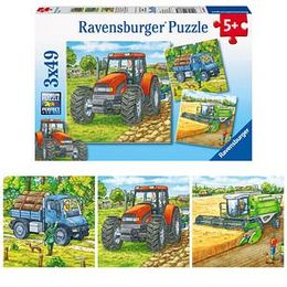 Ravensburger Große Landmaschinen Puzzle, 3 x 49 Teile