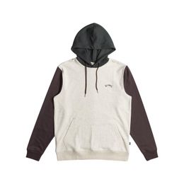 Hoodie Billabong "Arch Block Po", Kinder, Gr. 16(165-172cm), beige (oatmeal heather), 60% Polyester, 40% Baumwolle, Sweatshirts