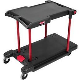 Mehrzweckwagen Rubbermaid, bis 182 kg, zusammenklappbar, 2 Lenk-/2 Bockrollen, L 1148 x B 604 x H 873 mm, schwarz