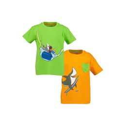 Blue Seven T-Shirt Jungen Größe 98 blau / apfel / orange / weiß