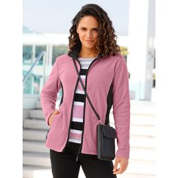 Fleecejacke Casual Looks, Damen, Gr. 52, rosa (altrosa), 100% Polyester, unifarben, Langarm, Jacken