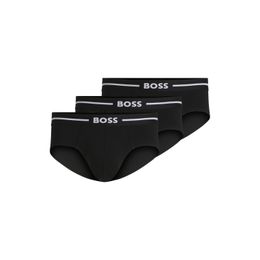 Hipster BOSS "HipBr 3P Bold", Herren, Gr. XXL (56), schwarz (schwarz_001), Jersey, Obermaterial: 95% Baumwolle, 5% Elasthan, unifarben, körpernah, Unterhosen, mit BOSS Black Markenlabel