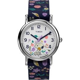 Quarzuhr Timex "PEANUTS WEEKENDER", blau (dunkelblau), Armbanduhren, Kinder, Armbanduhr, Kinderuhr, Mädchenuhr, Snoopy, Schulanfang, Geschenkidee