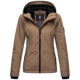 Outdoorjacke Marikoo "Brombeere", Damen, Gr. XS (34), grau (taupe), Obermaterial: 100% Polyester, Innenmaterial: 100% Polyester, Jacken, sportliche Übergangsjacke mit Kapuze, Topseller