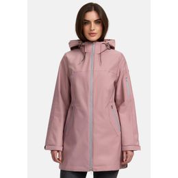 Regenjacke Manisa, Damen, Gr. 38, rosa (rosé), Obermaterial: 100% Polyester. Futter: 100% Polyester, unifarben, casual, regular fit knieumspielend, ohne Ausschnitt, Langarm mit Riegel, Jacken, mit Kapuze