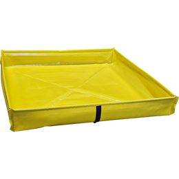 eurokraft basic Kleingebinde-Faltwanne, aus PVC, Farbe gelb, Auffangvolumen 57 l