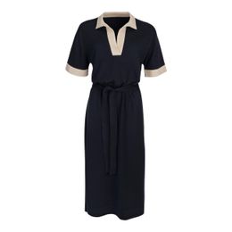 John Smedley Sea-Island-Kleid, 36 - Navy/Ecru, Damen, aus Baumwolle