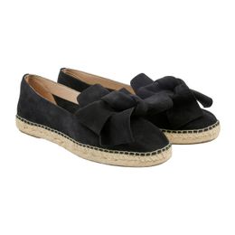 macarena Schleifen-Espadrilles, 38 - Schwarz, Damen, aus Leder