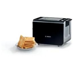 Bosch Toaster "Styline TAT8613N, integrierter Brötchenaufsatz, Liftfunktion", schwarz, B:31,3cm H:18,4cm T:17cm, Toaster, Auftaufunktion, Abschaltautomatik, Brotzentrierung, Edelstahl/schwarz