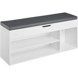 TecTake&reg; Schuhbank, f&uuml;r 9 Paar Schuhe, gro&szlig;es Klappfach, 104 x 30 x 49 cm