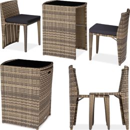 TecTake&reg; Aluminium Rattanset, wetterfest und UV-best&auml;ndig, mit Sicherheitsglasplatte, kein Aufbau