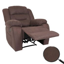 Fernsehsessel MCW-J57, XXL Relaxsessel TV-Liegesessel Nosagfederung Wildleder-Optik Stoff/Textil bis 200kg ~ braun
