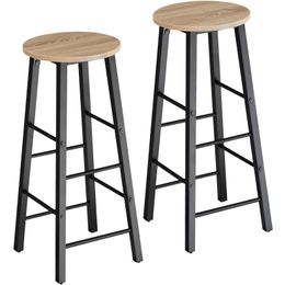 TecTake&reg; Set Barhocker, Industrial Style, mit h&ouml;henverstellbaren Kunststofff&uuml;&szlig;en, Sitzh&ouml;he 72,5 cm