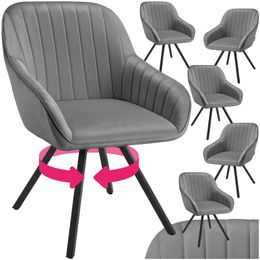 TecTake&reg; Drehbarer Armlehnstuhl , gepolstert, in Samtoptik, 360&deg; drehbar, schlanke Stahlbeine, 58 x 58 x 82 cm