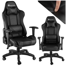 TecTake&reg; Racing Gaming Stuhl, ergonomische Form, mit verstellbarer R&uuml;ckenlehne, Kunstlederbezug, abnehmbares Nacken- und Lendenkissen, Belastbarkeit 120 kg