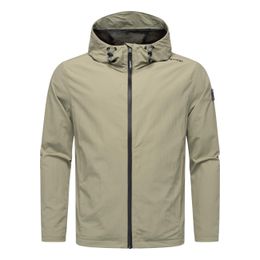 Outdoorjacke Ragwear "Lewie", Herren, Gr. L (52), grau (graugrün), Obermaterial: 100% Nylon, Innenfutter: 100% Polyester, Basic, gerade hüftbedeckend, hoch geschlossener Ausschnitt, Langarm weit elastischer Bund mit innenliegendem Gummizug, Jacken, Übergangsjacke mit wasserdichtem Reißverschluss