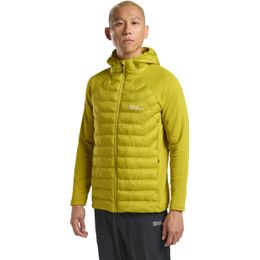 Hybridjacke Jack Wolfskin "ROUTEBURN PRO HYBRID M", Herren, Gr. L (52), grün (chartreuse), Obermaterial: 100% POLYESTER; Kontrast:93% POLYESTER, 7% Elastan; Futter:100% POLYESTER; Füllung:100% POLYESTER, Jacken