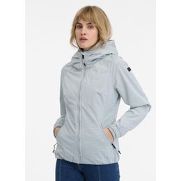 Outdoorjacke Ragwear "DIZZIE", Damen, Gr. L (40), grau (ash), Web, Obermaterial: 100% Polyester, unifarben, casual, regular fit, Langarm elastischer Bund, Jacken