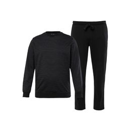 JP1880 Long Pajamas male Black size 4XL