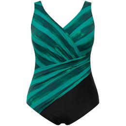 Ulla Popken Badeanzug Damen Größe 9XL grün / dunkelgrün / schwarz