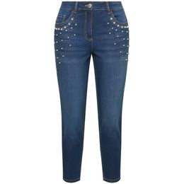 MIAMODA Jeans Damen Gr&ouml;&szlig;e 45/46 dunkelblau / perlwei&szlig;