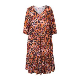 MIAMODA Kleid Damen Gr&ouml;&szlig;e 46 orange / schwarz / wei&szlig; Winterkleid