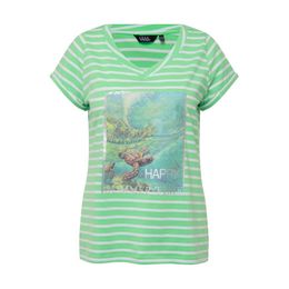 Ulla Popken T-Shirt Damen Gr&ouml;&szlig;e M/L aqua / hellgr&uuml;n / silber / wei&szlig;