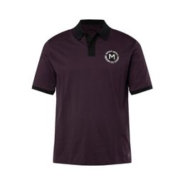 Men Plus Shirt Herren Gr&ouml;&szlig;e 5XL aubergine / schwarz / wei&szlig;