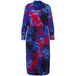 Ulla Popken Kleid Damen Gr&ouml;&szlig;e 62/64 blau / rot / schwarz Winterkleid