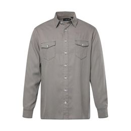 Men Plus Button Up Shirt male Grey size L