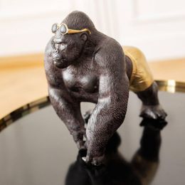 KARE Deko-Figur Monkey Beach, Höhe 20 cm, Polyresin schwarz