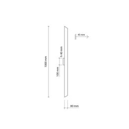 TK Lighting LED-Wandleuchte Navi, weiß, Höhe 100 cm, Metall, 3.000 K