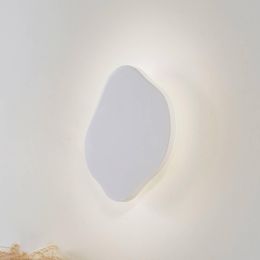 LINDBY LED-Wandleuchte Nielson, weiß, Gips, 30 x 30 cm