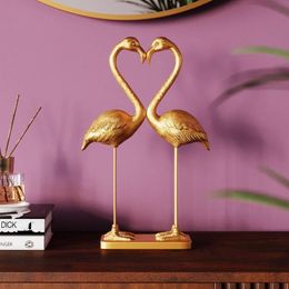 KARE Deko-Figur Flamingo Love, goldfarben, Höhe 39 cm